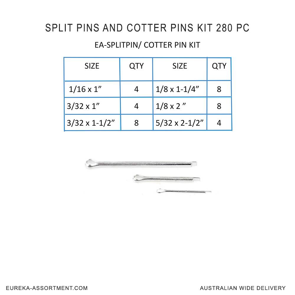 Eureka Assortment Split Pins And Cotter Pins Kit