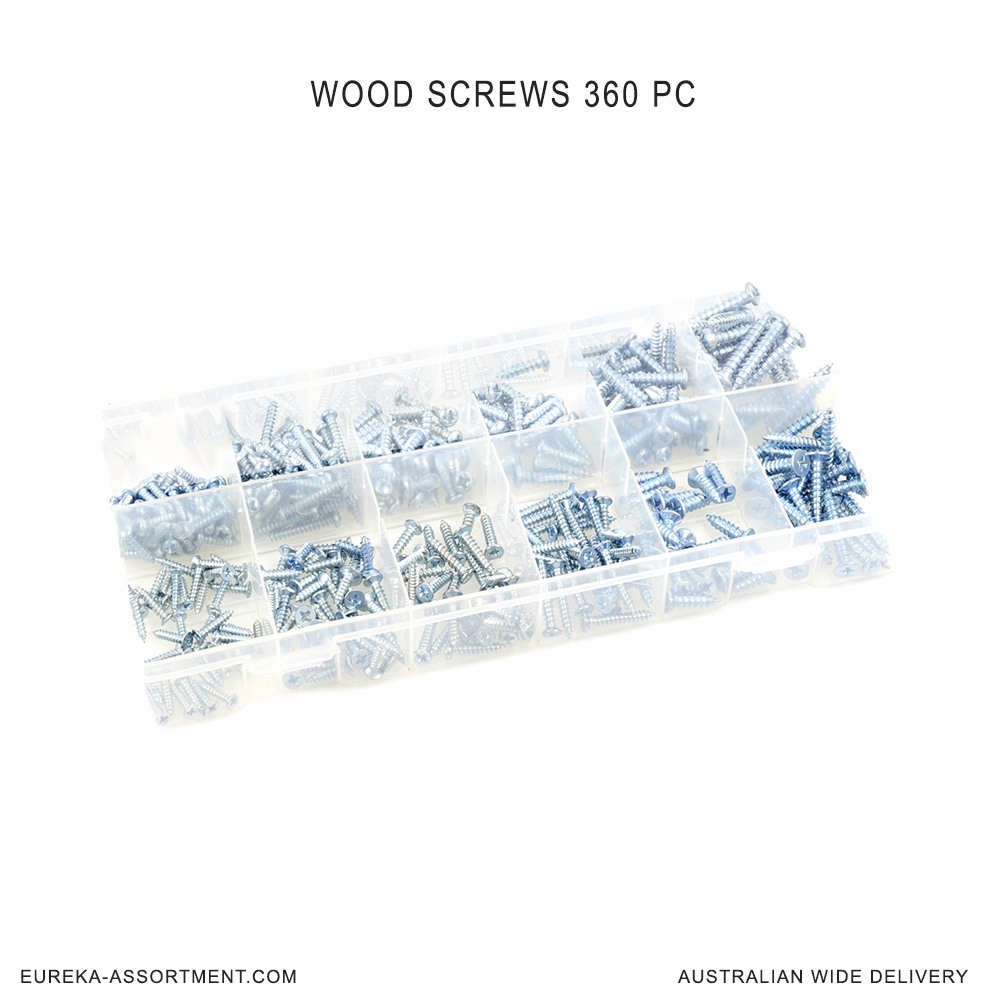 Eureka Assortment Wood Screw Kit 360 pc