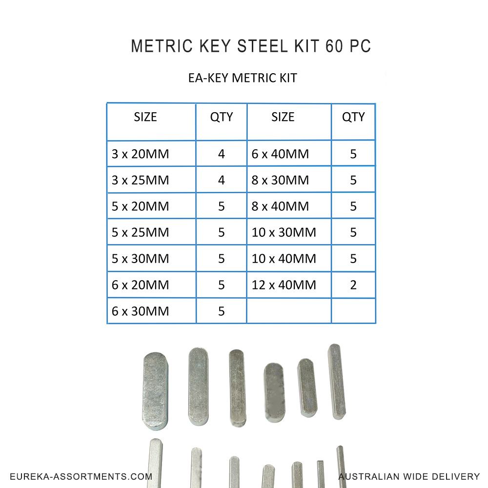 Eureka Assortments Metric Key Steel Kit 60 pc
