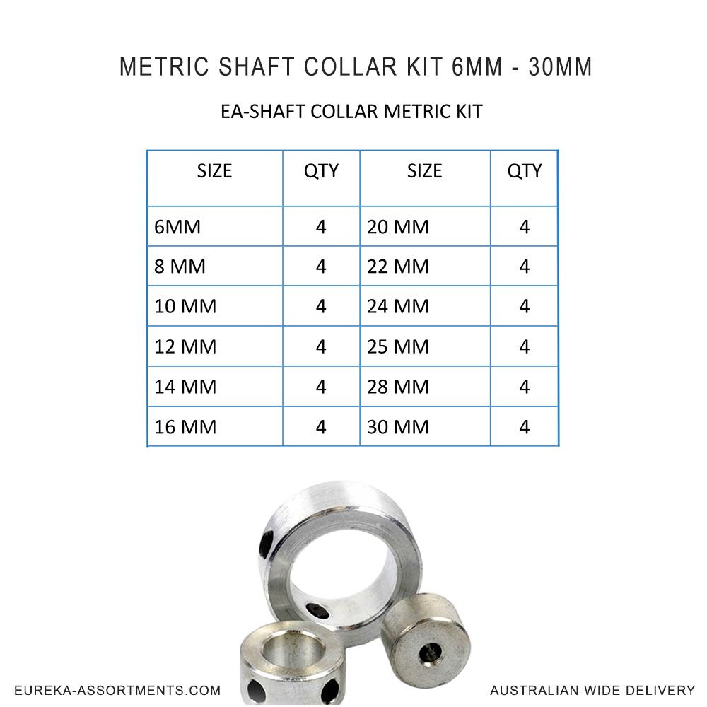 Eureka Assortments Metric Shaft Collar Kit 6mm - 30mm – 48 pc